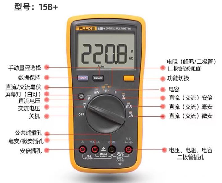 FLUKE Fluke F15B+/F17B+/F101/F106/F107/F18B+High Precision Digital ...
