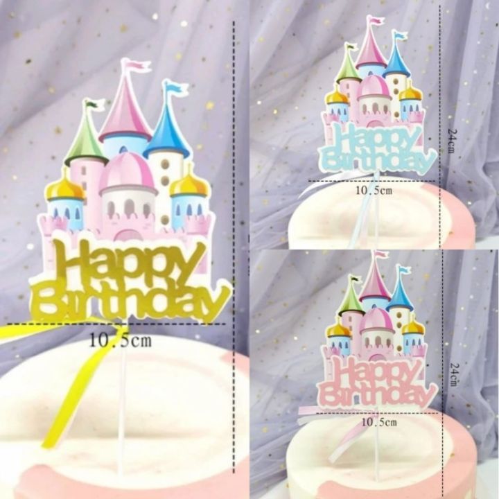 Topper Istana, Background Istana Kastil, Hiasan Kue Istana, Happy ...