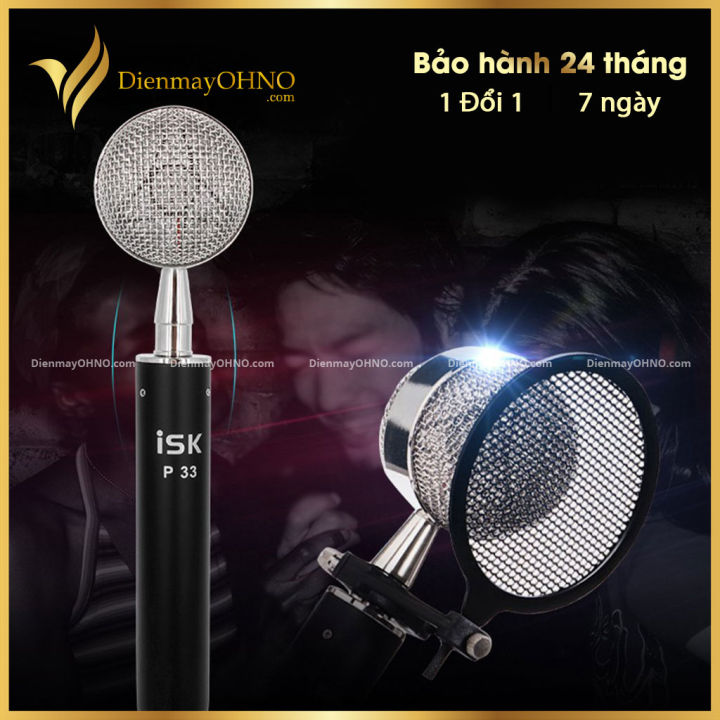 Micro Thu Âm Điện Thoại Livestream ISK P-33 Thu Âm Hát Livestream Không Dây Cao Cấp Cho Điện ...