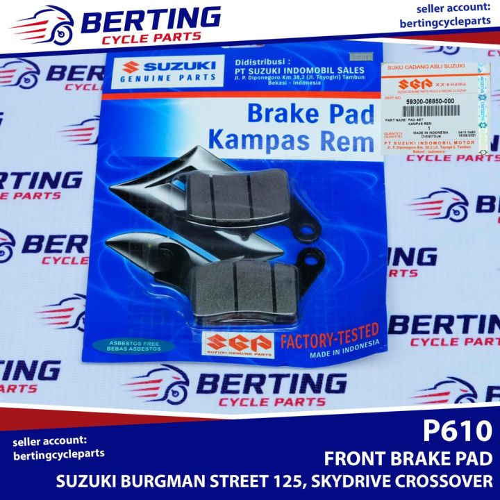 SGP FRONT BRAKE PAD Suzuki Burgman Street 125 Burgman EX Skydrive ...