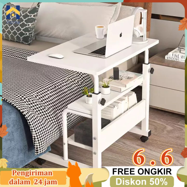 IH Meja Laptop Adjustable dengan Roda Meja Laptop Roda Meja Kerja ...
