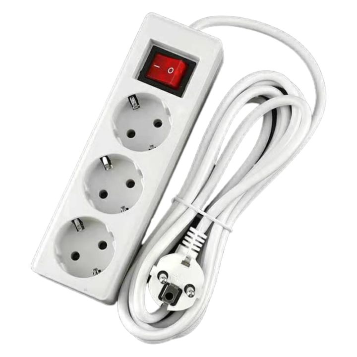 EU Standard German Type Extension Socket Power Strip 2 Pin Plug ...