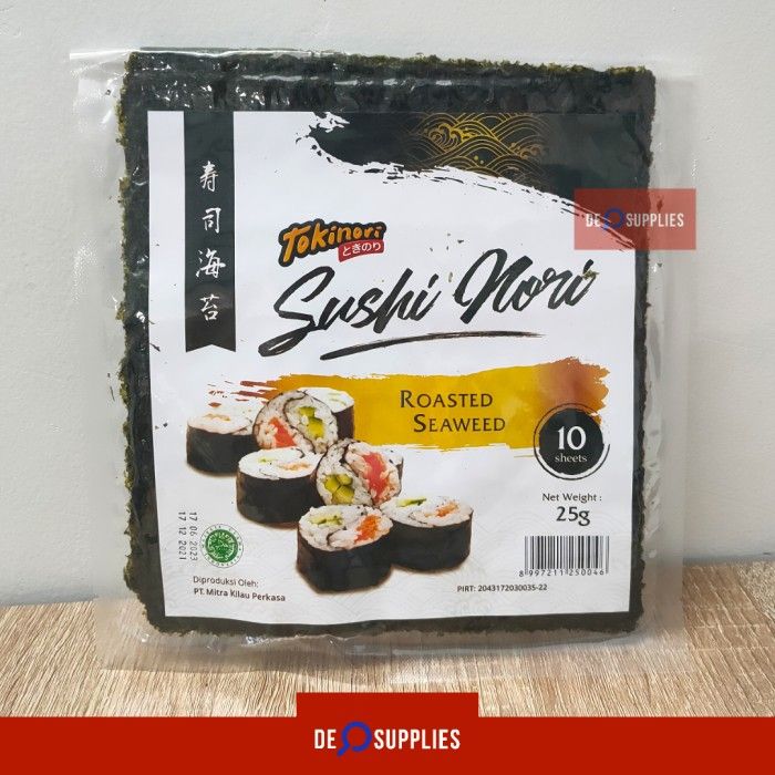 Tokinori Sushi Nori 10 sheet lembar - Roasted Seaweed Rumput Laut 10s ...