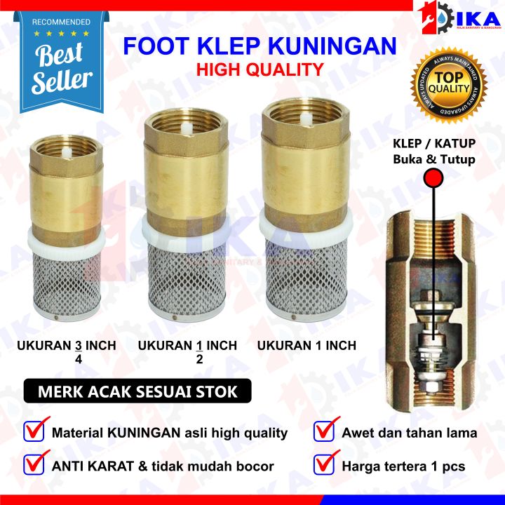 Foot klep Kuningan 3/4" Klep Kuningan 1/2 Foot valve Kuningan 1 ...