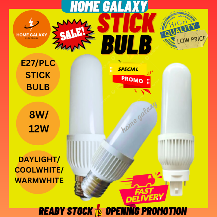 (PROMO)LED BULB 8W/12W E27 PLC 12W LED Stick Bulb Daylight/Coolwhite ...