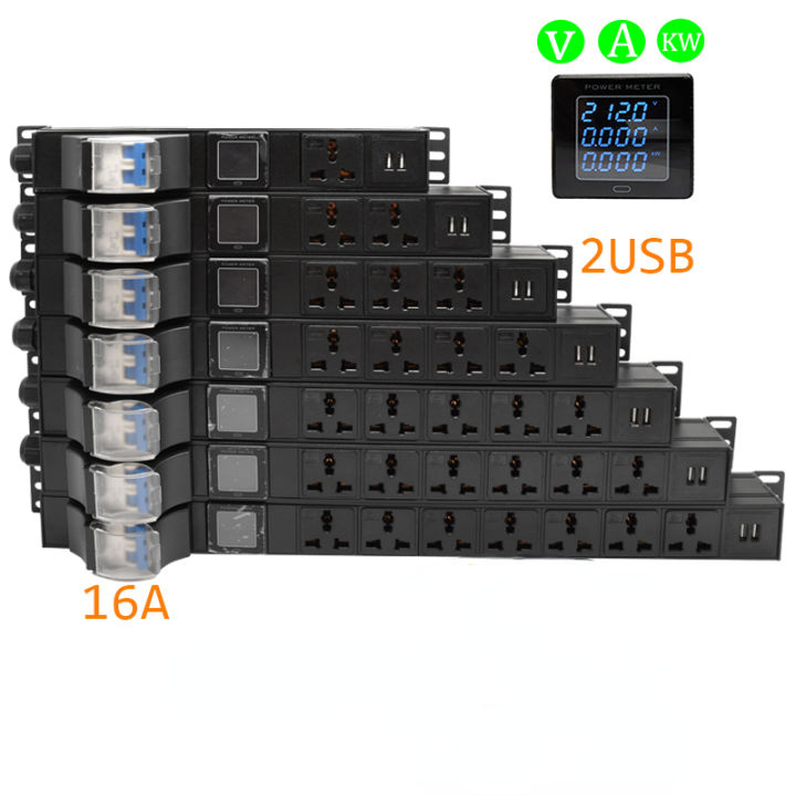 PDU cabinet multi-function digital display power board, 16A air switch with current, voltage ...
