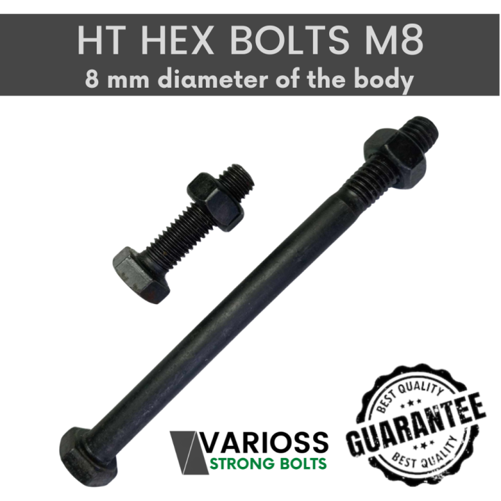 HT M8 or 8 mm diameter Hex Bolt Bolts, Length from 12 mm to 200 mm ...