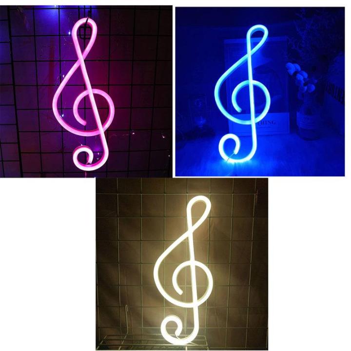 Music Note Neon Sign Neon Sign Led Music Note Neon Light Battery/usb ...