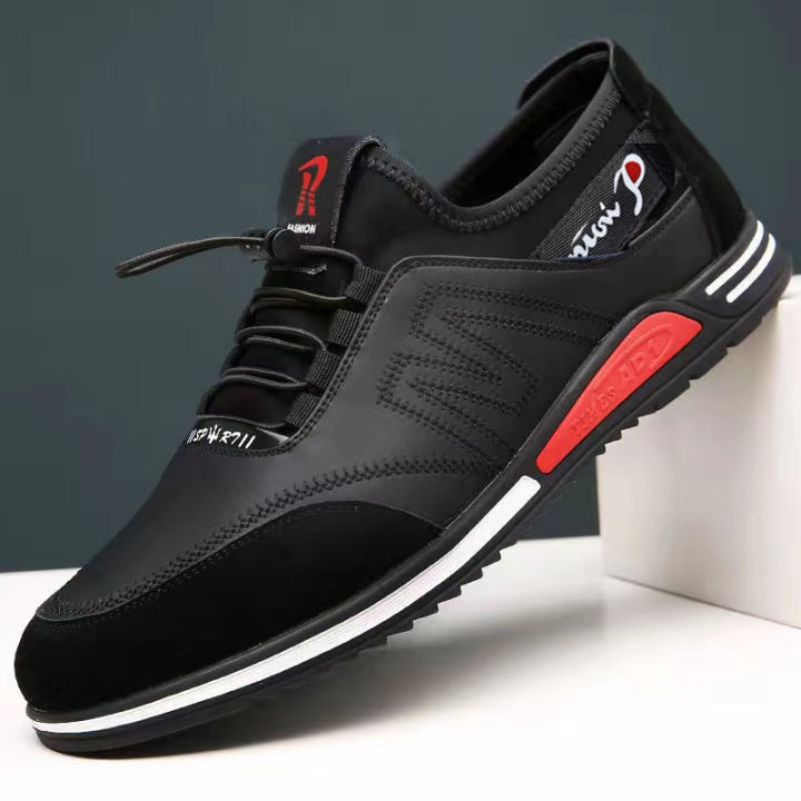 JEIKY. Men's Leather Anti-Skid Canvas w/ 6CM Sole Shoes for Men #M677 ...