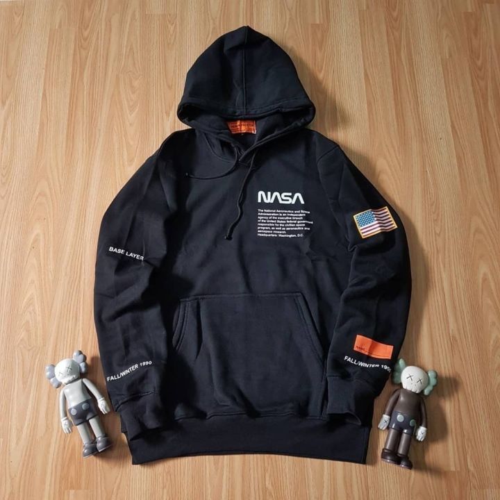 เสื้อกันหนาว มีฮู้ด ผ้าฝ้าย ลาย Nasa H M Premium Tagg Jumbo สําหรับผู้ชาย | Lazada.co.th
