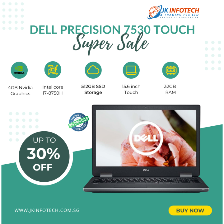 Dell Precision 7530 Touch Mobile workstation 15.6 inch intel i7-8750HQ ...