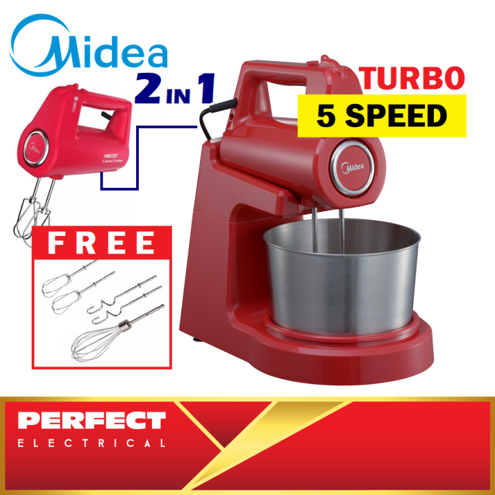 Midea 5 Speed Stand Mixer with Turbo Button SM0293-BK SM0293 | Lazada