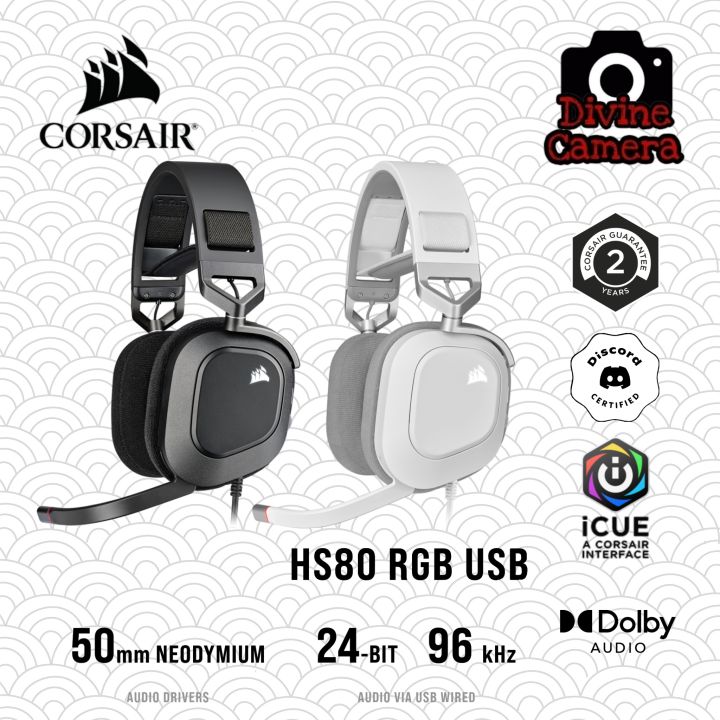 CORSAIR HS80 RGB USB 7.1 Surround Wired Gaming Headset | Lazada