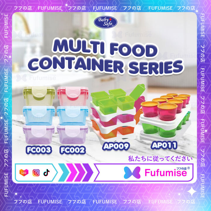 BABY SAFE Multi Food Container AP009 4 x 50ml | FC002 3 x 60ml tempat ...
