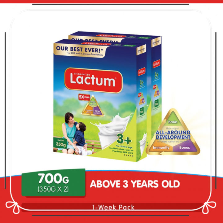 Lactum 3 Plain Milk Drink For Children Over 3 - 5 Years Old 700g (350g ...