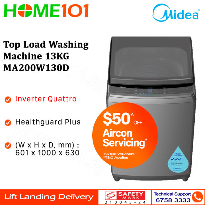 Midea Top Load Washer 13KG MA200W130D | Lazada Singapore