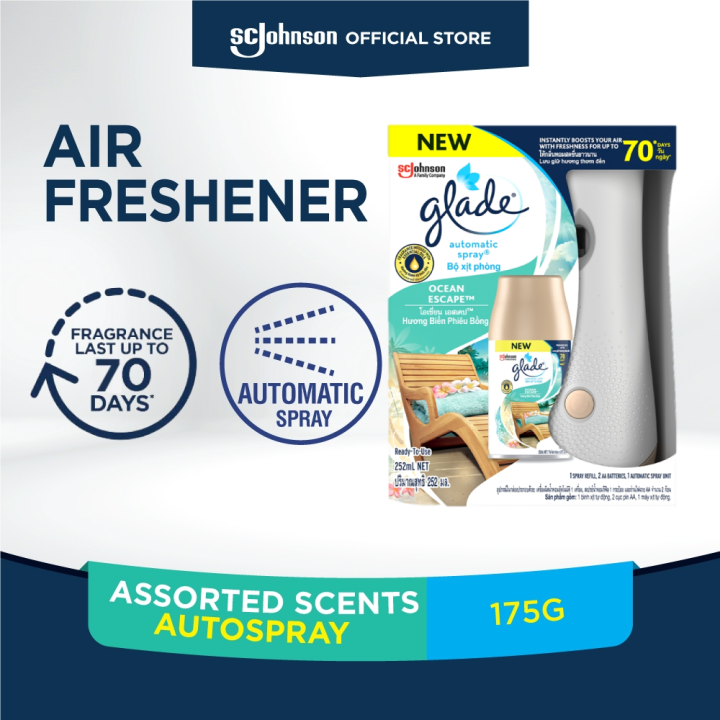 Glade Room Air Freshener Automatic Spray - Starter Kit 175g (Assorted ...