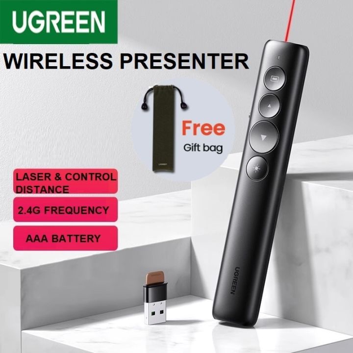 UGREEN Remote Control Presenter Wireless Pointer 2.4GHz USB Control Pen ...