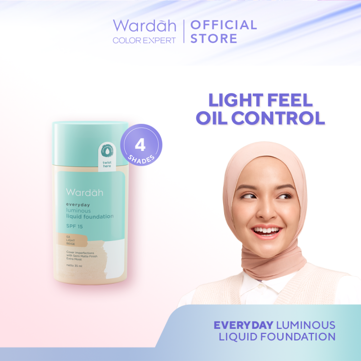 WARDAH Everyday Luminous Liquid Foundation - Alas Bedak Cair Dengan ...