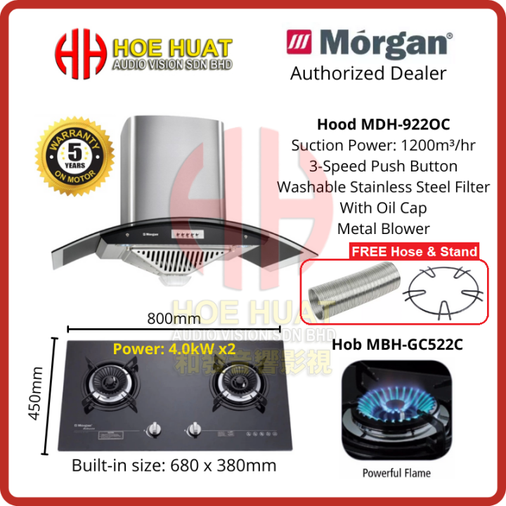 Morgan MDH-922OC (1200m³/h) Designer Kitchen Hood + MBH-GC522C (8.0kW ...