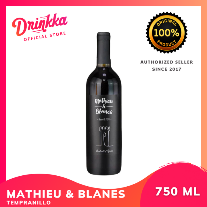 Mathieu & Blanes Tempranillo Red Wine 750ml | Drinkka | Lazada PH