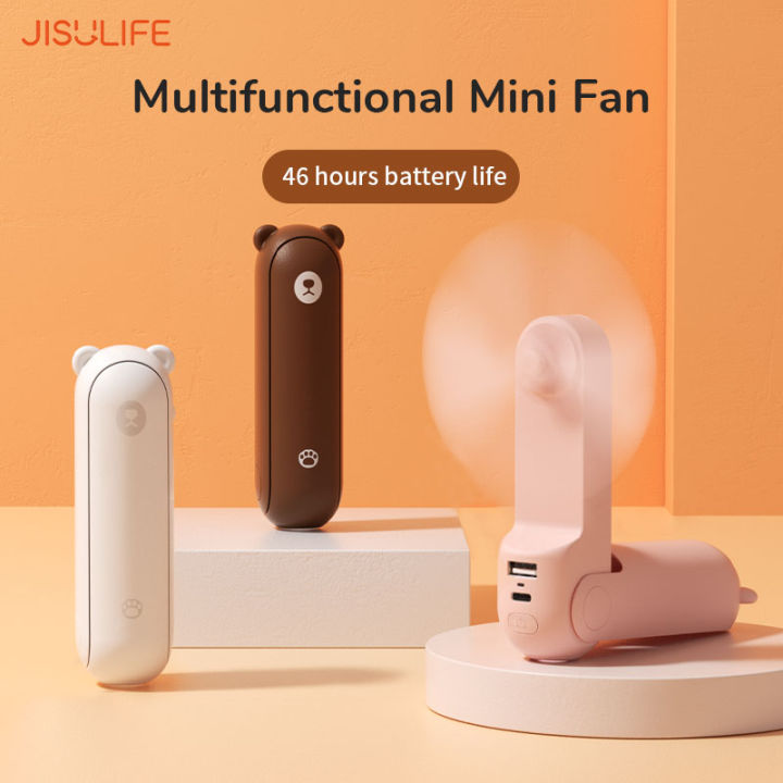 JISULIFE Portable Fan 3 IN 1 Mini Hand Held Cooling Fan USB 4800Mah ...