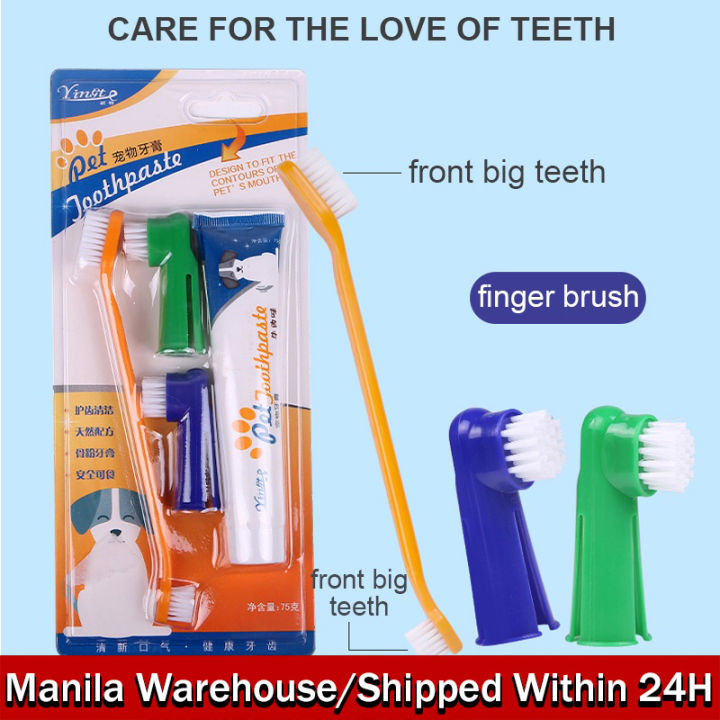 Pet Toothbrush Dog Toothbrush set toothpaste set mouth cleaning care ...