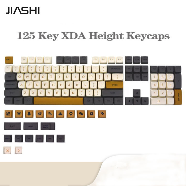 JIASHI Shimmer Keycap XDA ที่มีการระเหิดสูงกุญแจส่วนบุคคลวัสดุ PBT หมวก ...