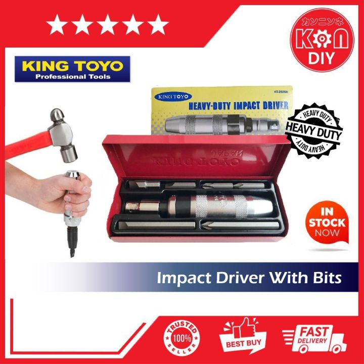 KNN-DIY KT-2500A KING TOYO Heavy Duty Impact Driver With Bits | Lazada