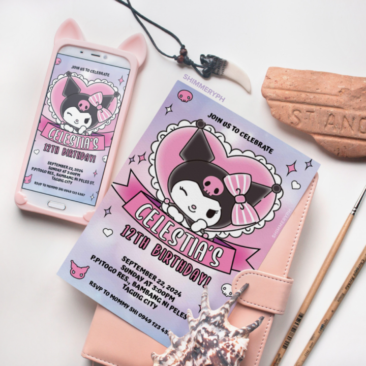 3R/4R-sized Kuromi Theme Birthday Invitation | Lazada PH