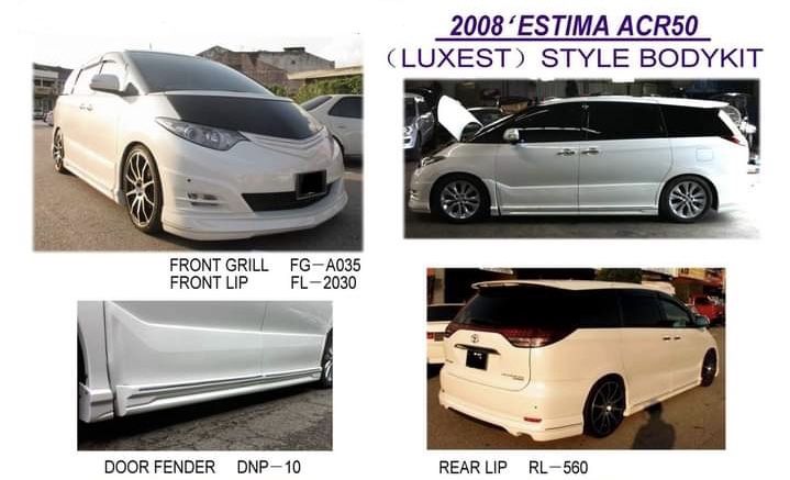 Toyota estima acr50 2008 2009 2010 luxest bodykit body kit front side ...