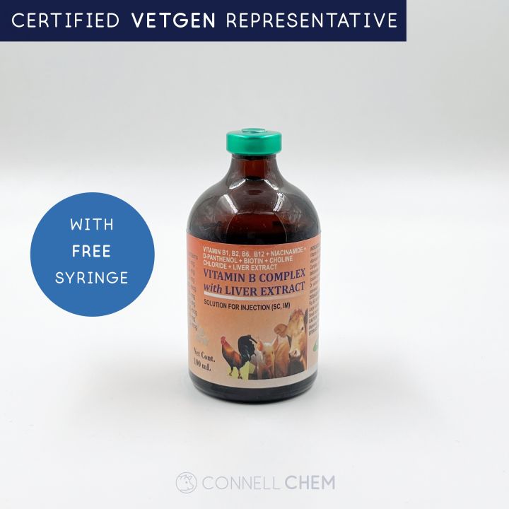 Vitamin B Complex + Liver Extract for Animals Vet Product 100ml Vetgen ...
