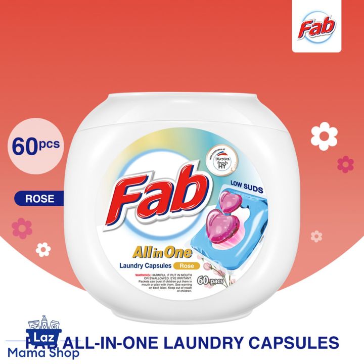 Fab All-in-One Laundry Capsules 60 Pods - Rose (Laz Mama Shop) | Lazada ...