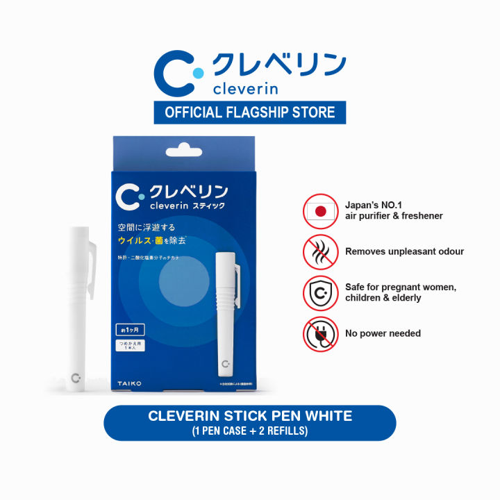 [Expiry: 2025/06/30] Cleverin Stick Pen Type (White) with 2 Refills ...
