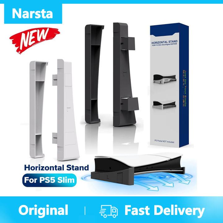 Narsta For PS5 Slim Horizontal Stand Non-slip Host Storage Stand Bracket for Playstation 5 Slim ...