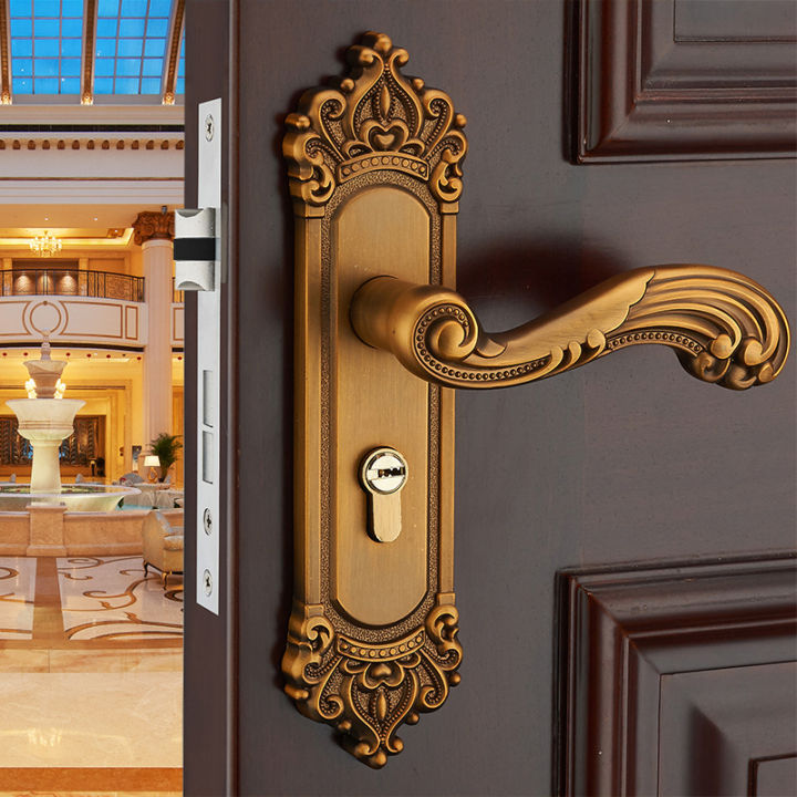 Coleenao European style Huanggu bedroom bearing lock, indoor handle ...