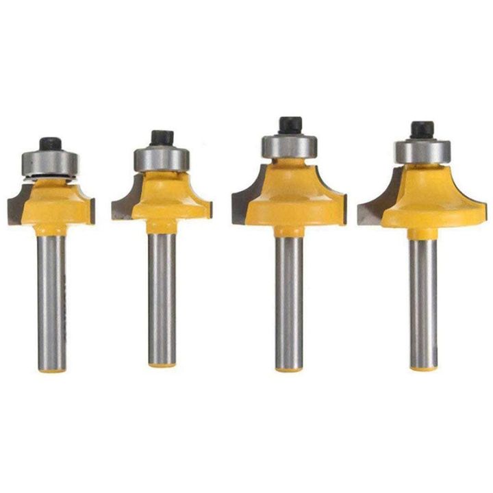 4Pcs 1/4 Inch Shank Round over Router Bits Corner Rounding Edge-Forming Edging Tool Set, 5/16 ...