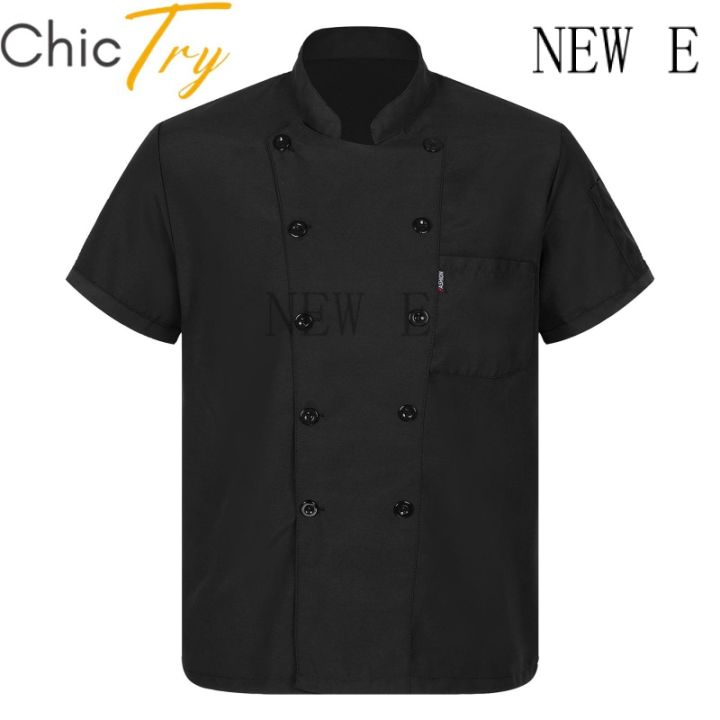 【5NEW - E】s Unisex Chef Shirt Women Mens Restaurant Work Shirt Uniform ...