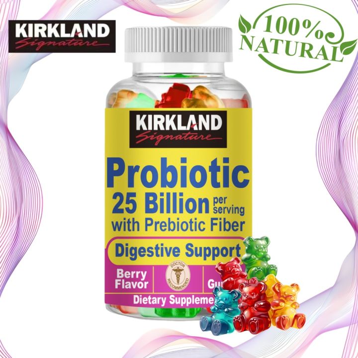 KIRKLAND 25 Billion Probiotic + Prebiotic Gummies: Improves Digestive Function, Supports Gut ...