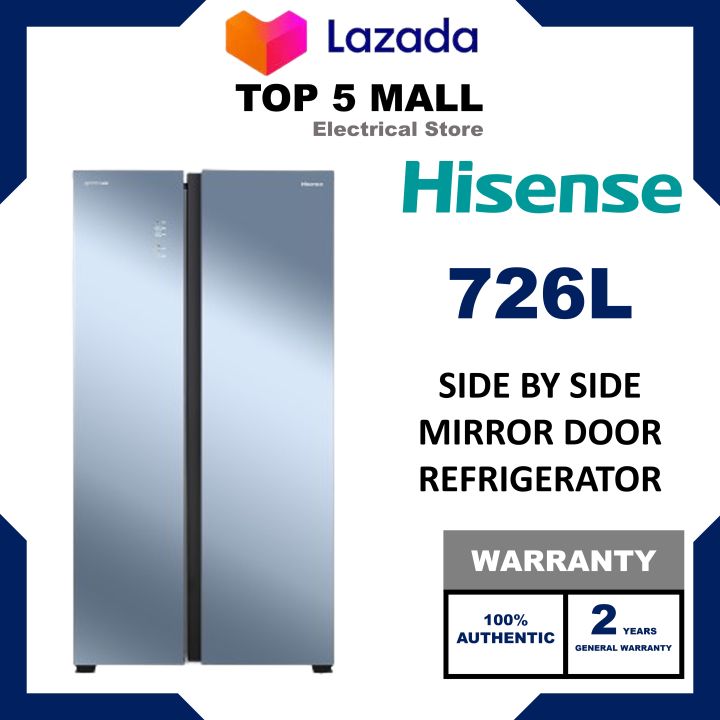 Hisense Side By Side Mirror Door Refrigerator 726L RS808N4ABU Fridge ...