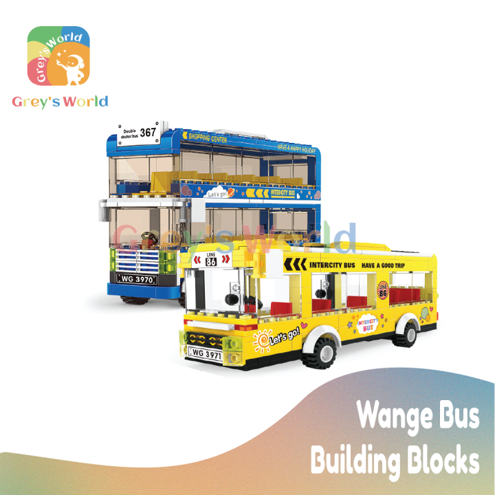 Wange City Bus Building blocks, School bus, double-deck bus, creative toys for kids | Lazada PH
