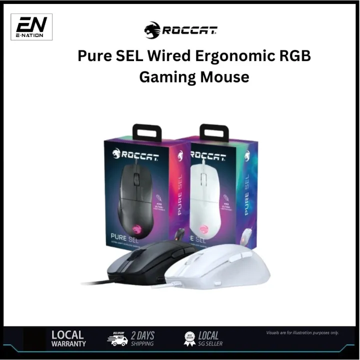 ROCCAT Pure SEL Wired Ergonomic RGB Gaming Mouse | Ultra Light ...