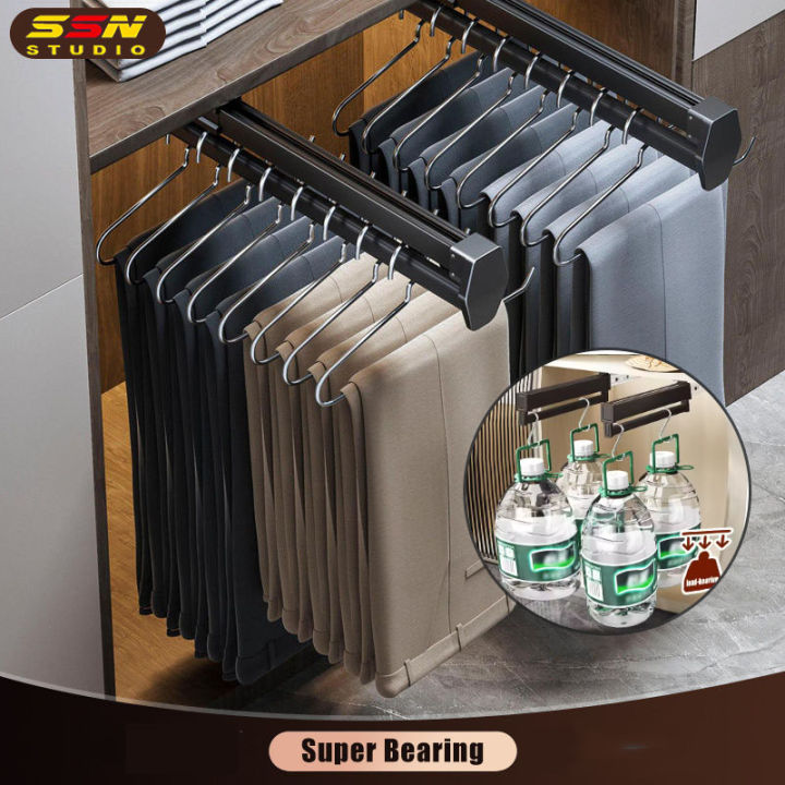 Multifunctional Pull-out Sliding Trouser Rack Wardrobe with Built-in ...