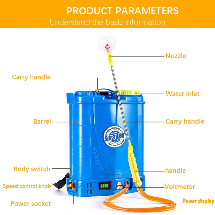 Knapsack Electric Sprayer 20L Rechargeable Battery Electric Sprayer ...