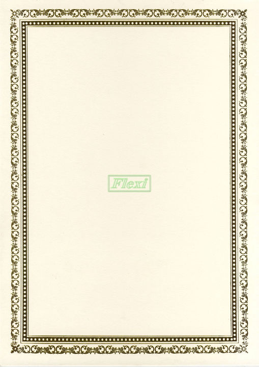 A4 sized GDB01 High Quality Certificate Paper with Gold Dotted Border ...