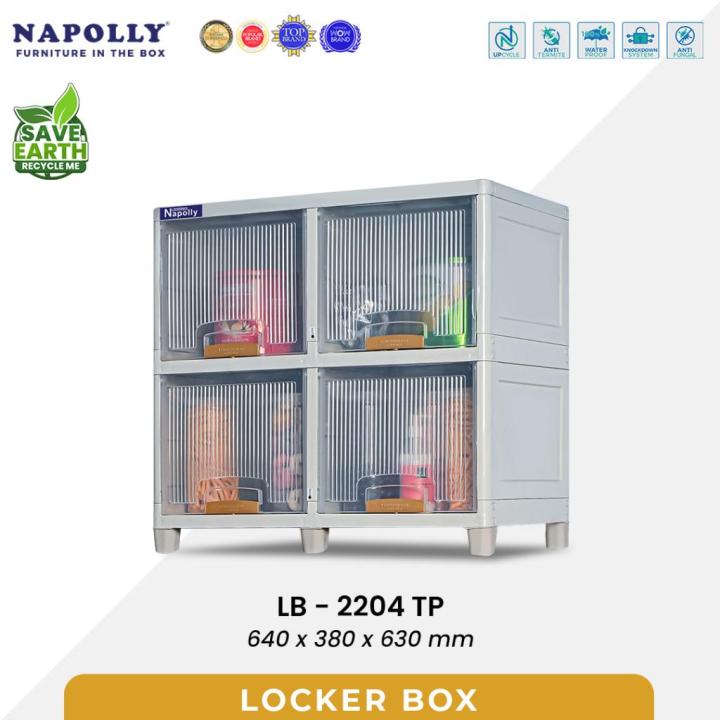 Napolly Locker Box 2 susun 4 ruang penyimpanan motif transparan dan ...