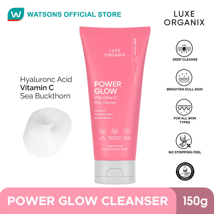 LUXE ORGANIX Power Glow Brightening Vitamin C Whip Cleanser 150ml ...