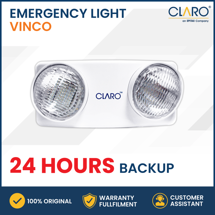 CLARO VINCO EMERGENCY LIGHT 24 HOURS BACK UP EMERGENCY LAMP/ COMPACT ...