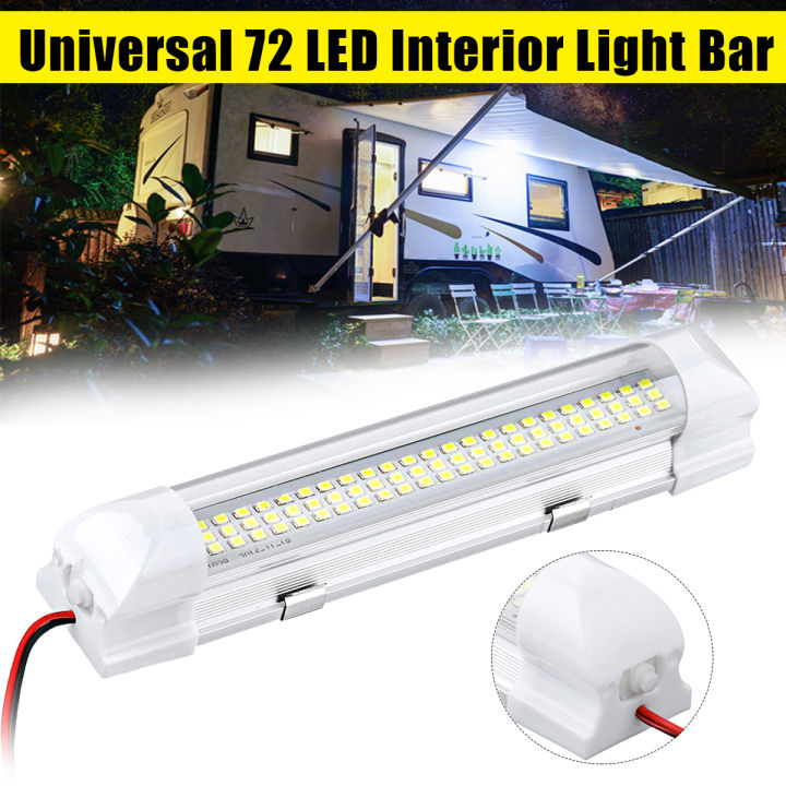 Car Interior Strip Lights 72 LED Car Van Caravan 12V Bar Lamp Trailer ...