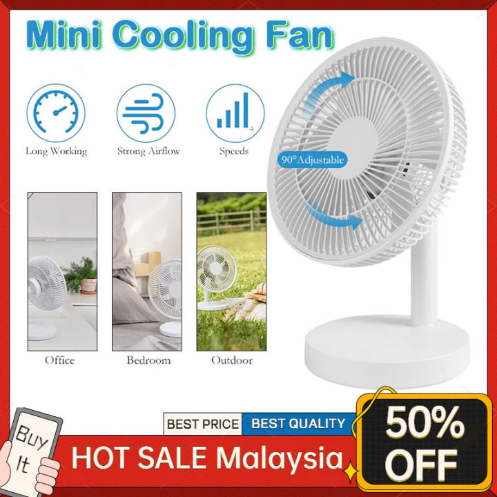 Mini Table Fan kipas Portable USB Rechargeable Desk Small Floor Fans ...